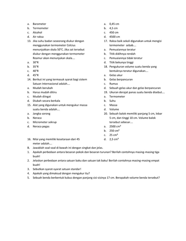 Latihan Soal IPA Bab 1 | PDF