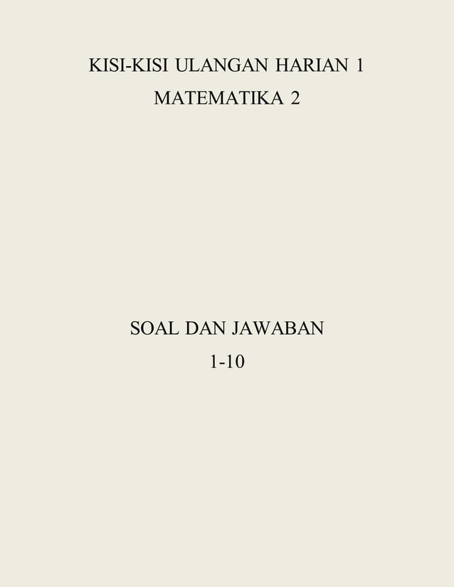 Ulangan harian mtk 2 | DOCX