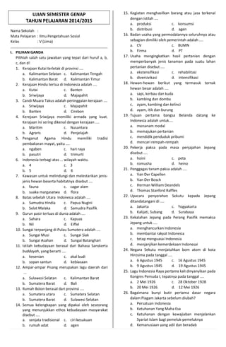 Ulangan ips kelas 5 semester 2 www.mautidakmauharusmau.blogspot.com