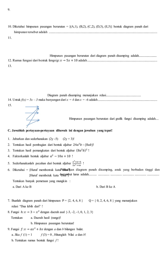 Ulangan mtk kelas 8 terbaru | PDF