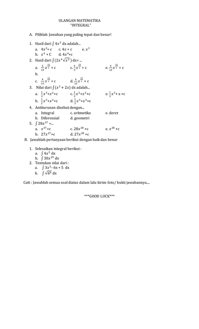 Ulangan mtk xi ips | DOCX