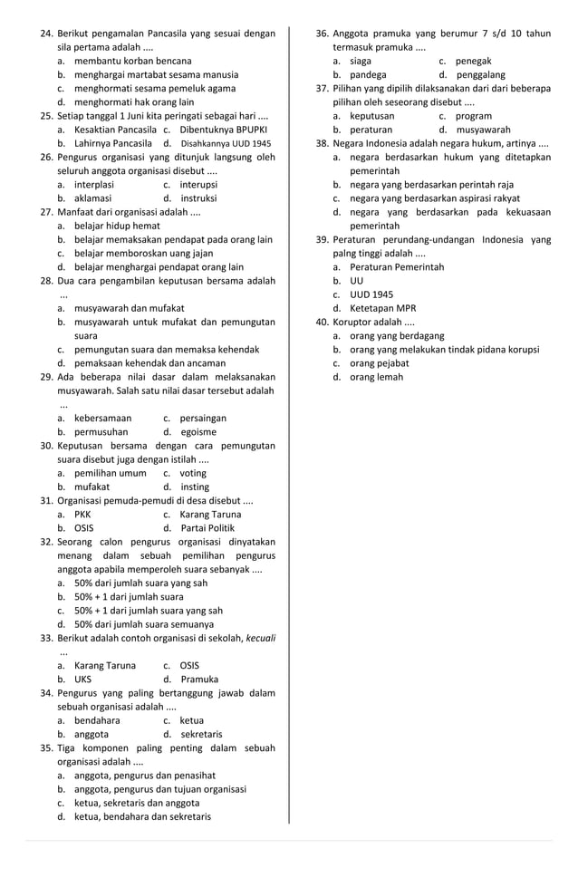 Ulangan pkn kelas 5 semester 2 www.mautidakmauharusmau.blogspot.com