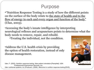 Nutrition Response Testing | PPT
