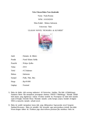 Ulasan buku humaira&alfarisi | DOCX