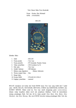 Ulasan Novel BULAN | PDF