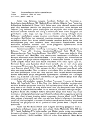 Ulasan e pembelajaran | PDF