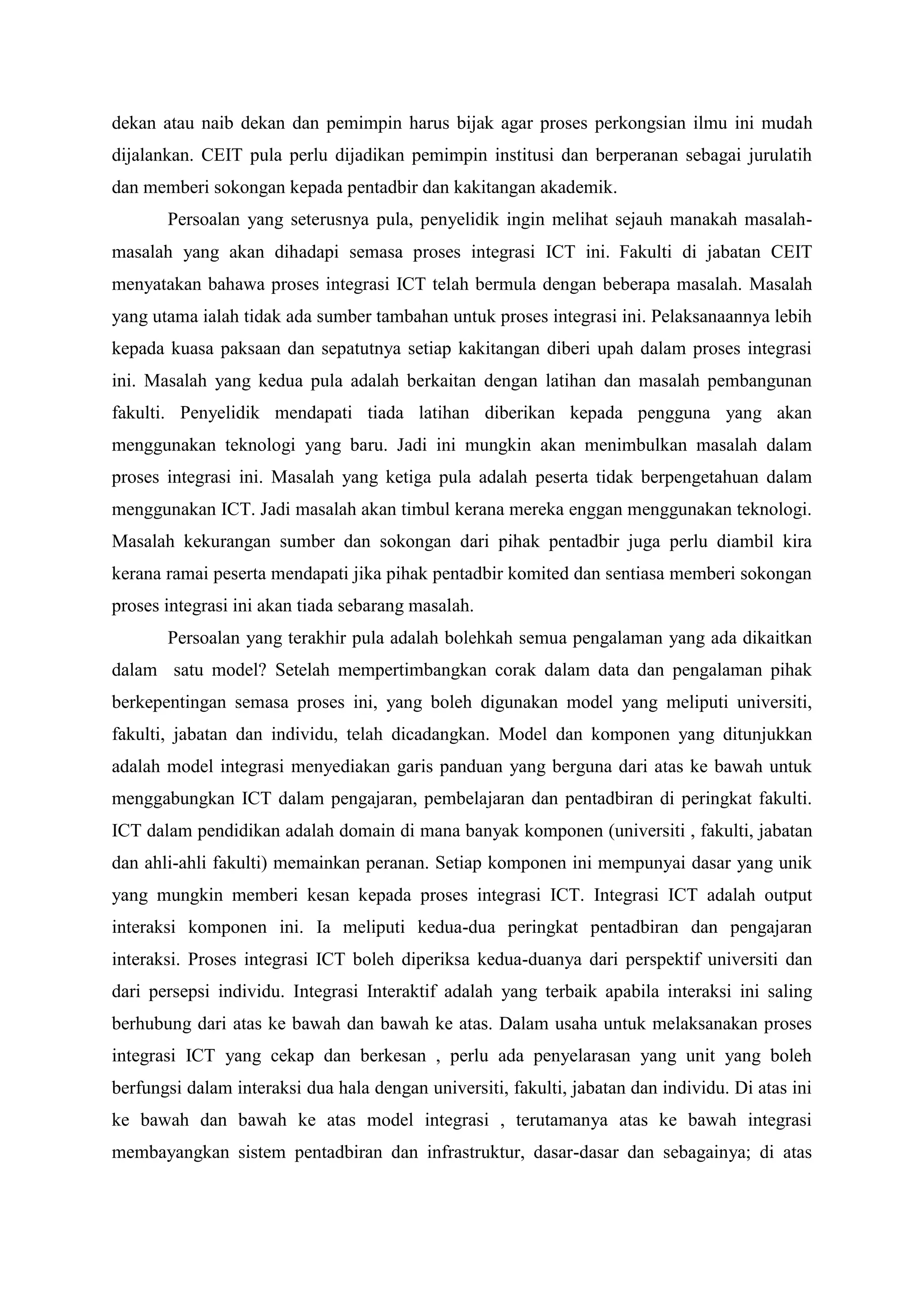 Ulasan jurnal integrasi ict di peringkat fakulti | PDF