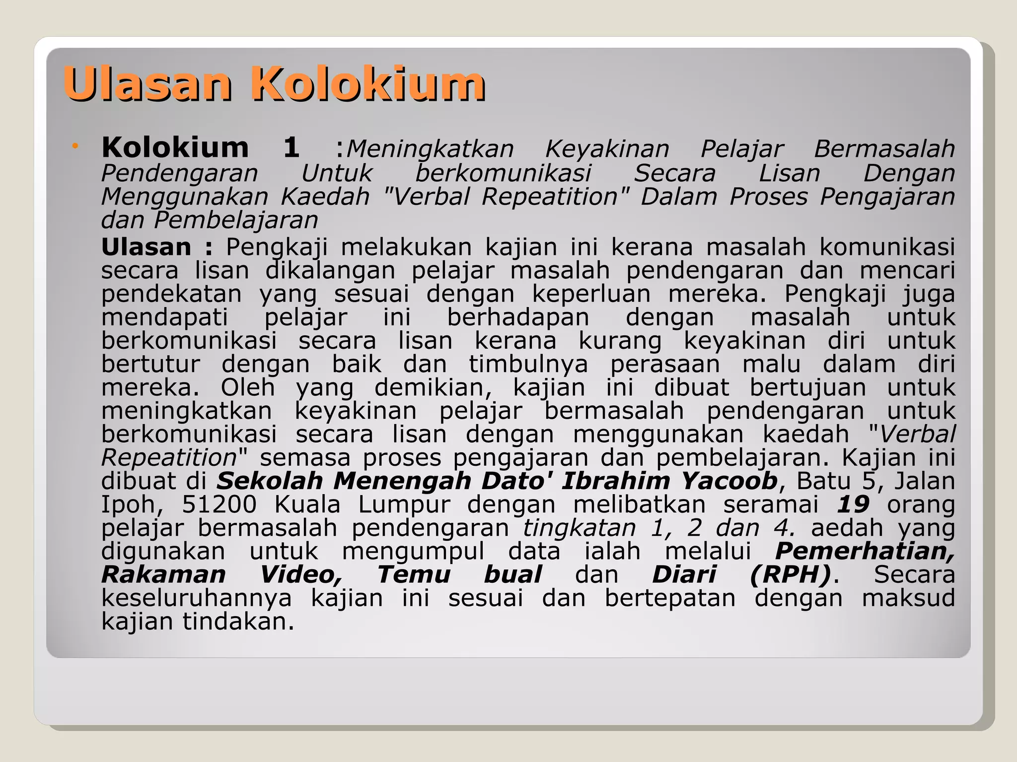 Ulasan Kolokium | PPT
