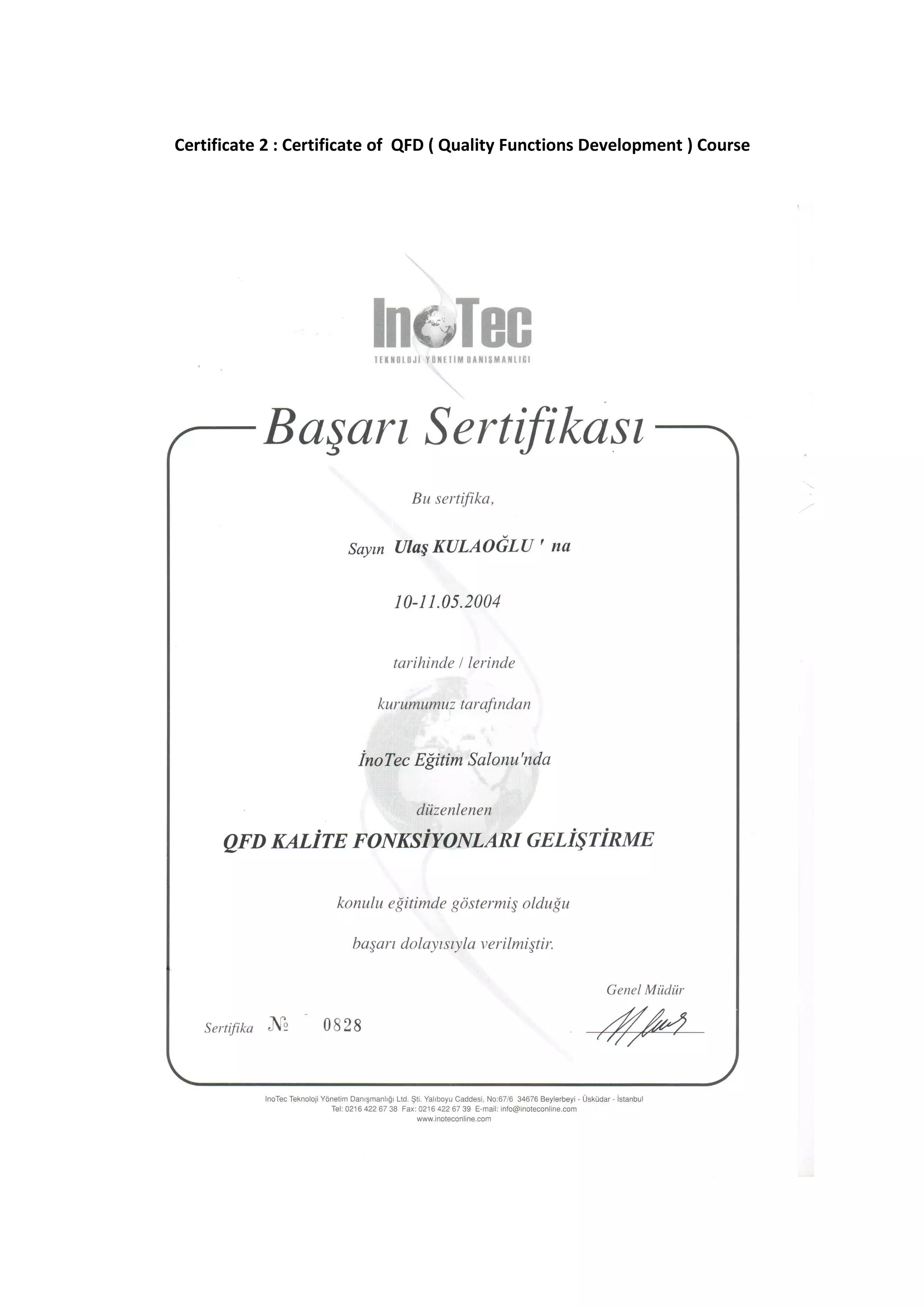 Ulas Kulaoglu Certificates 1 | DOC