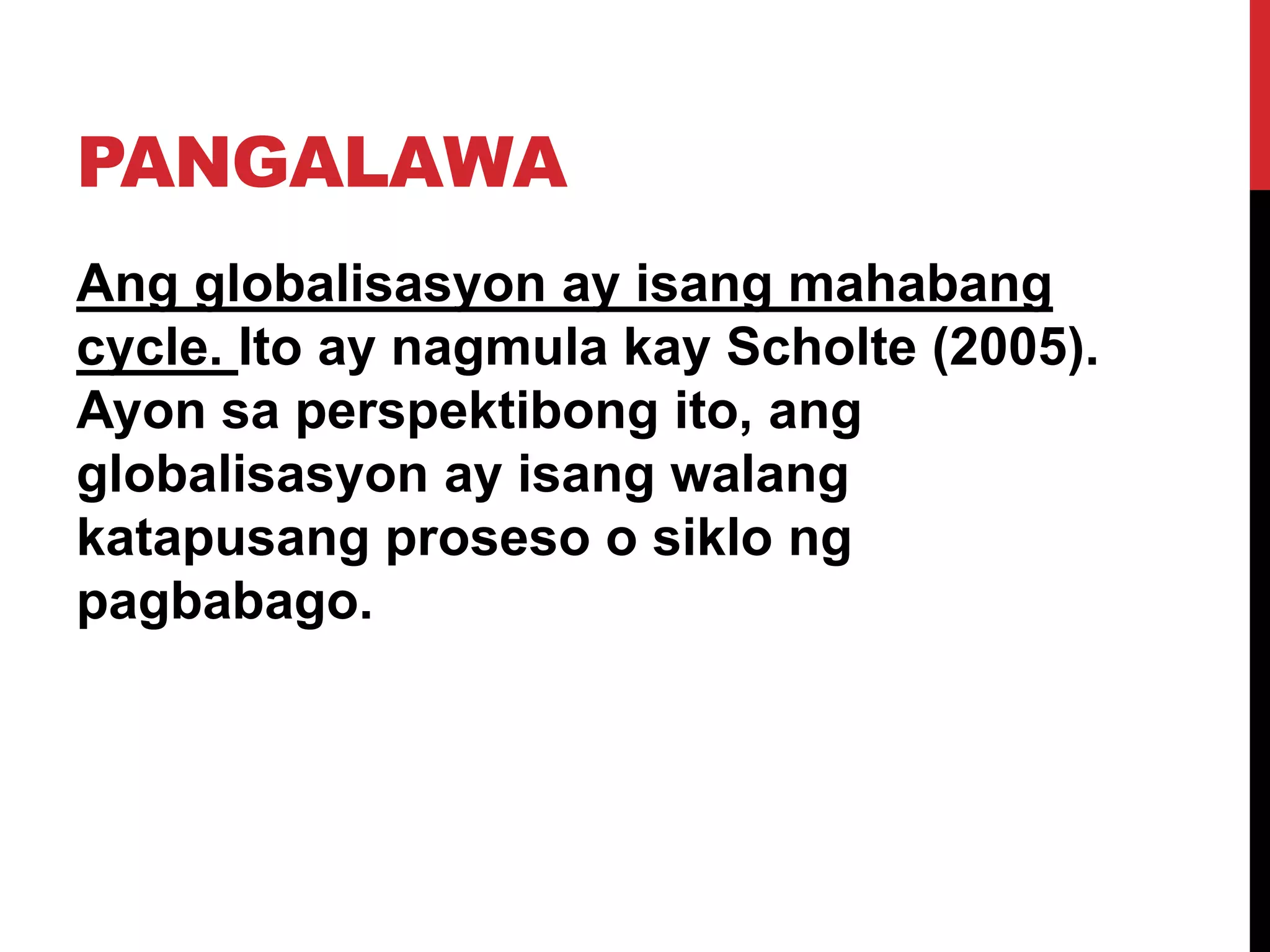 iba't ibang perspektibo at pananaw ng globalisasyon | PPTX