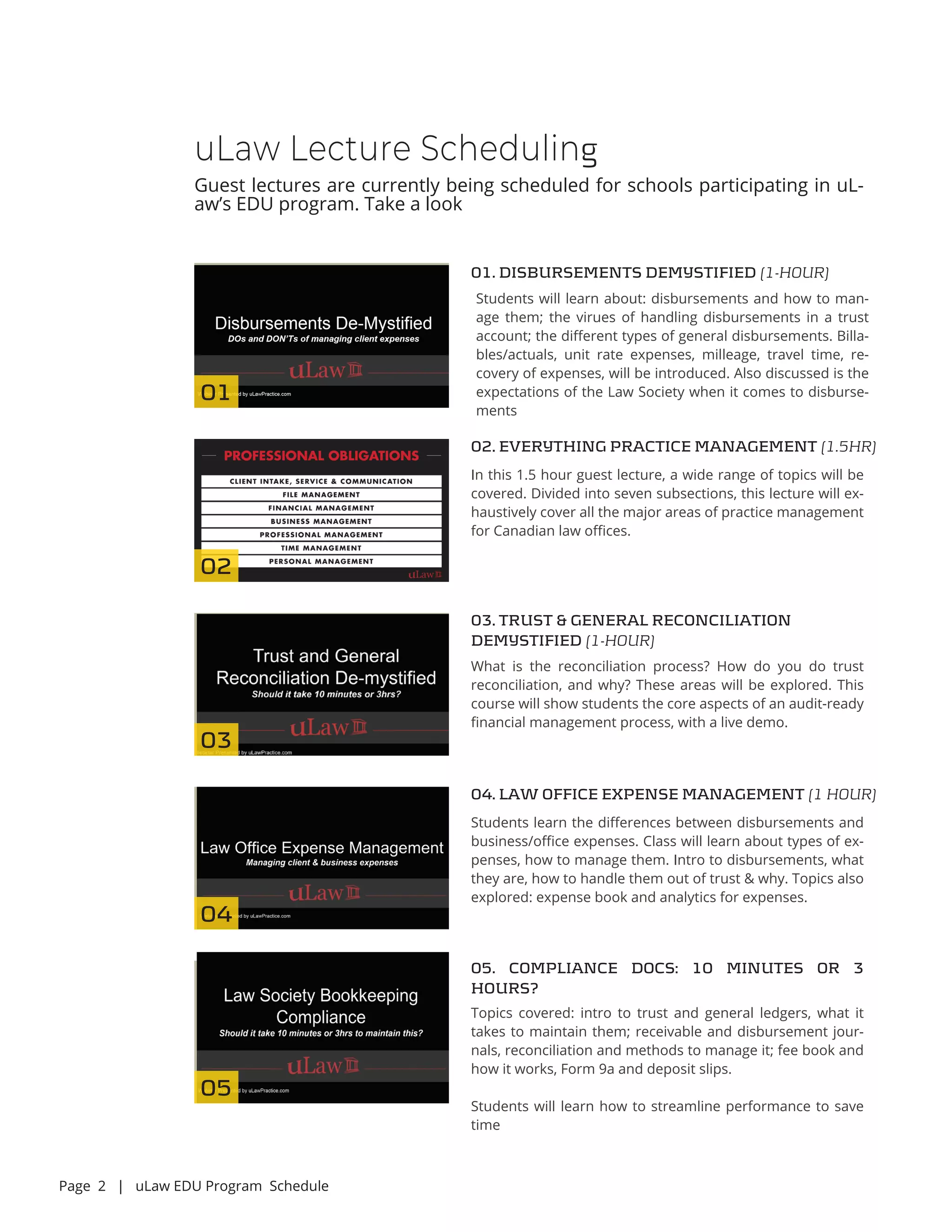 uLaw EDU Webinar Scheduling | PDF