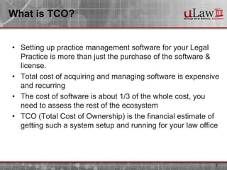 uLawPractice TCO (Total Cost of Ownership) | PDF