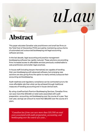 uLaw Bookkeeping Total Cost of Ownership - TCO Brochure | PDF