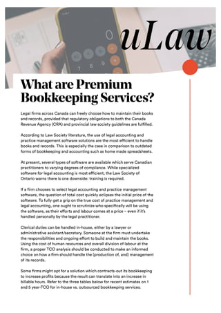 uLaw Bookkeeping Total Cost of Ownership - TCO Brochure | PDF