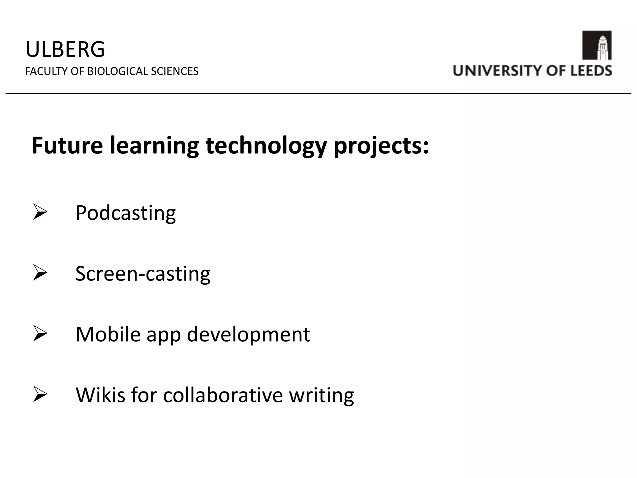 ULBERG learning technology | PPT