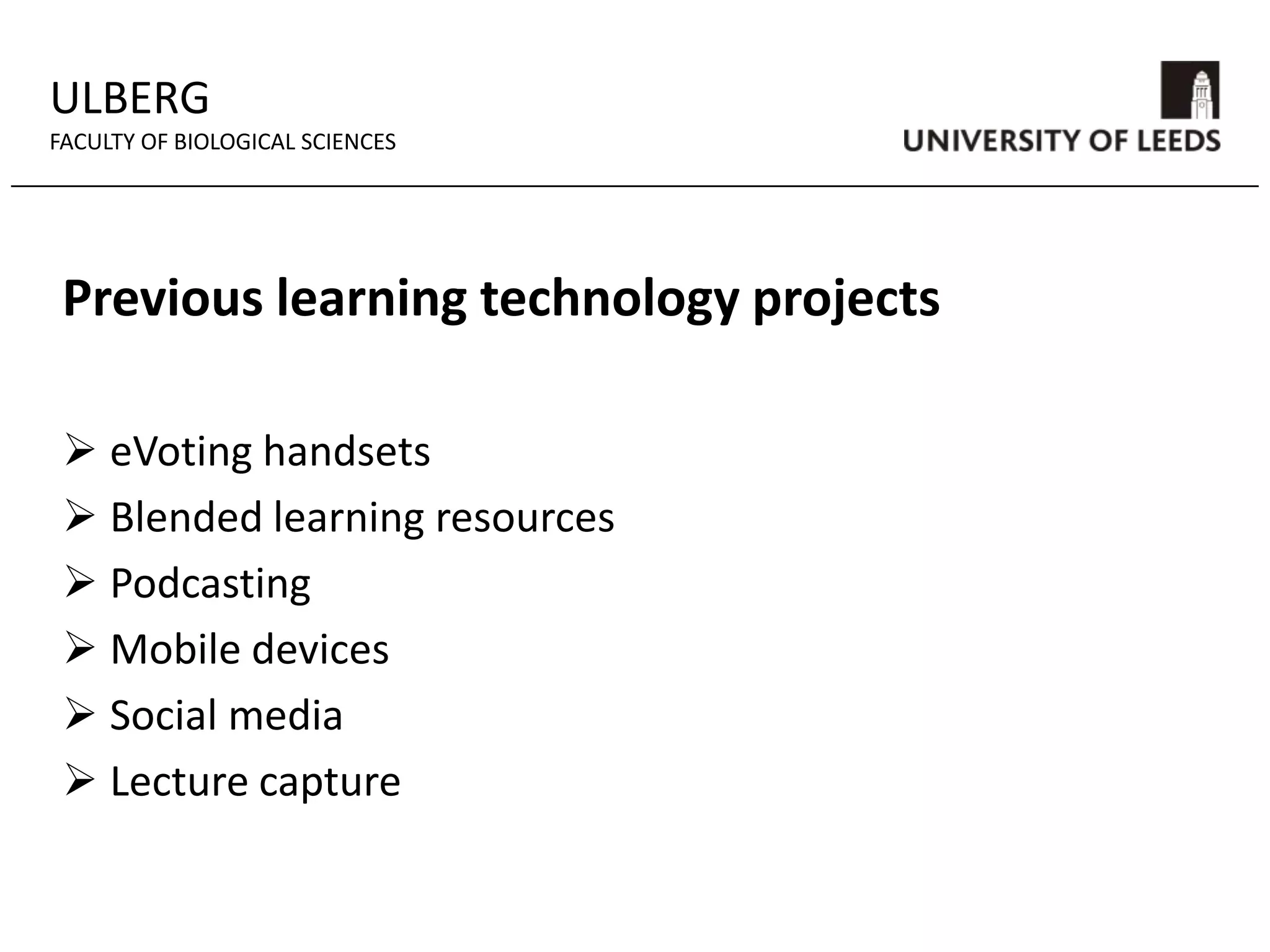 ULBERG learning technology | PPT