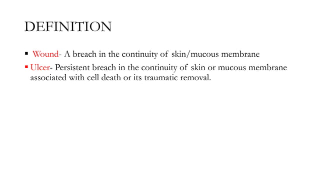 Ulcer (2) | PPTX | Skin and Dermatology | Diseases and Conditions