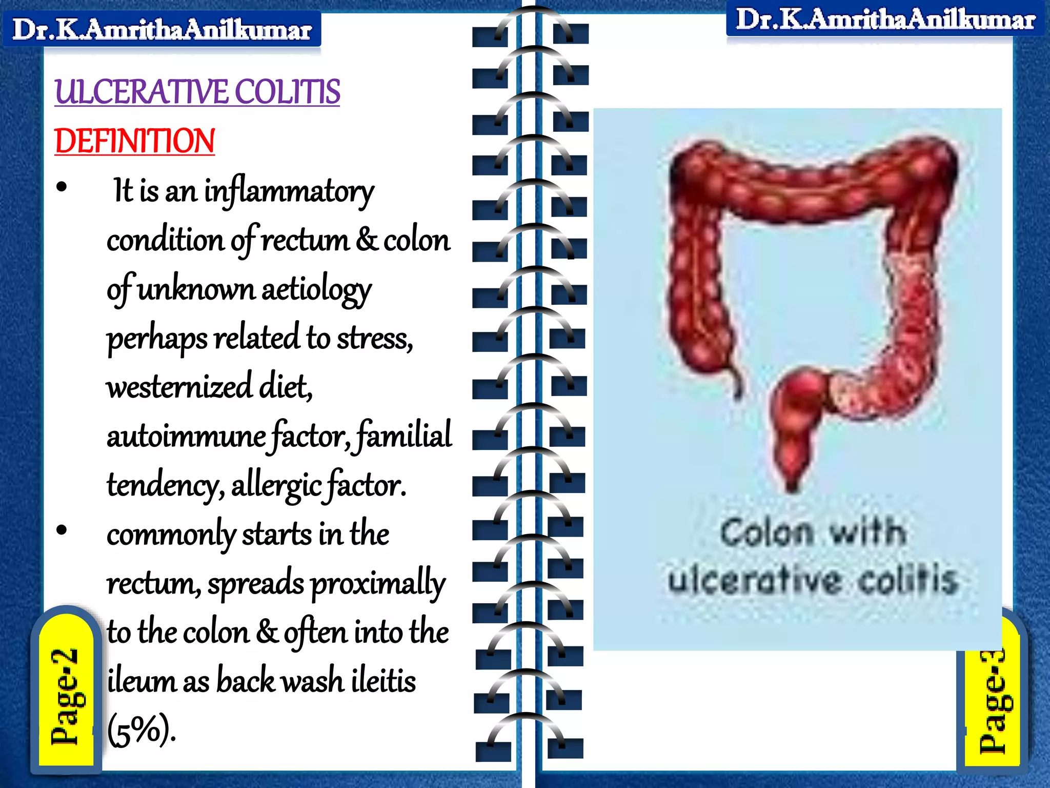 Ulcerative colitis by Dr.AmrithaAnilkumar | PPTX