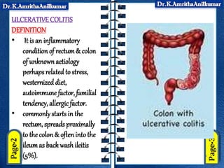 Ulcerative colitis by Dr.AmrithaAnilkumar | PPTX