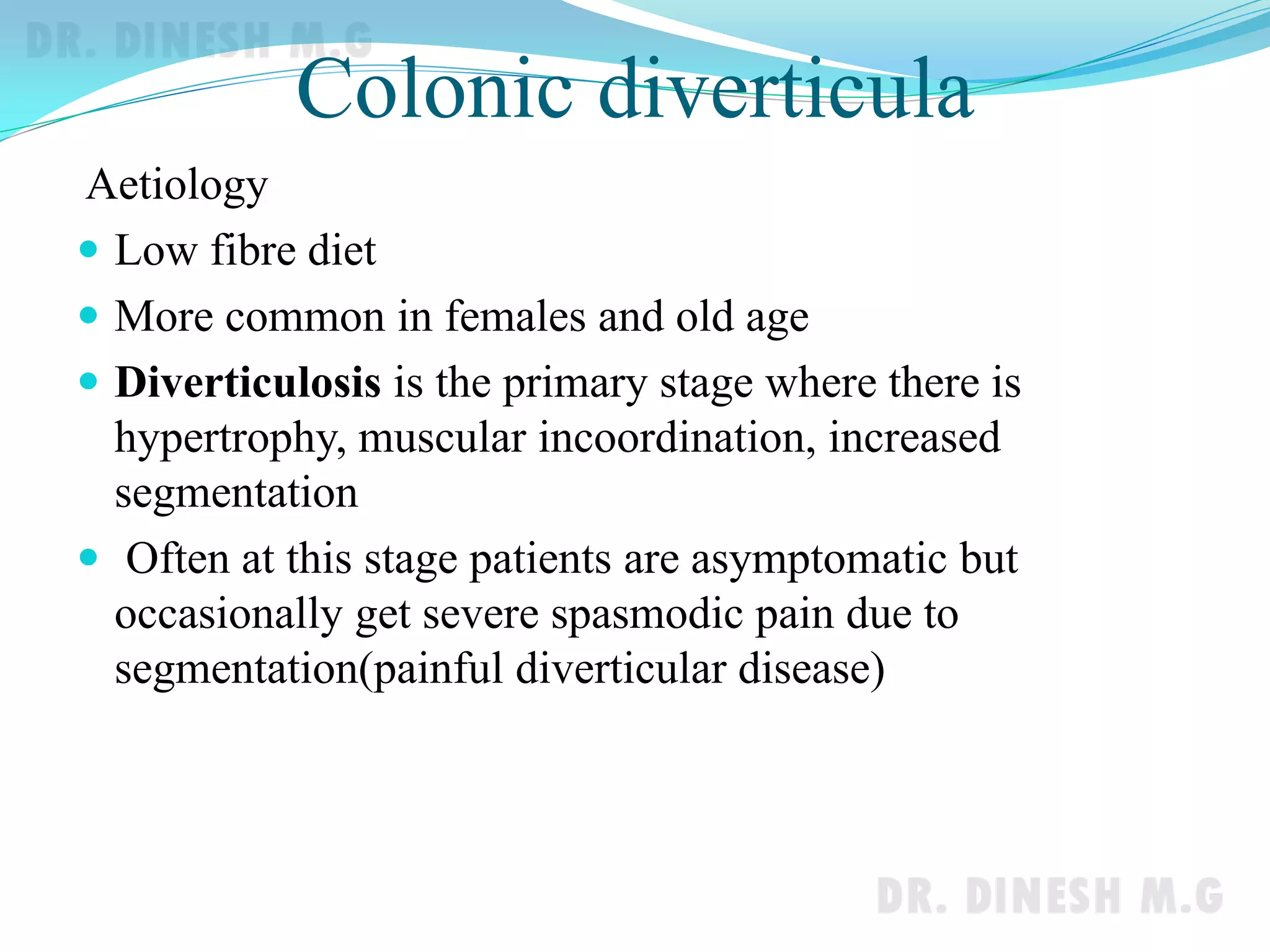 Ulcerative colitis & Diverticulosis | PDF
