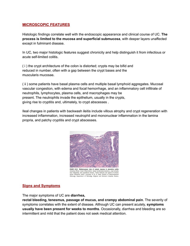 ULCERATIVE COLITIS ( UC ) - Pathology , Clinical Features & Complications.pdf | Free Download
