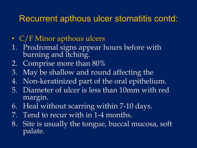 Ulcers of the oral Cavity Arshad.pptx | Ear, Nose and Throat Conditions ...
