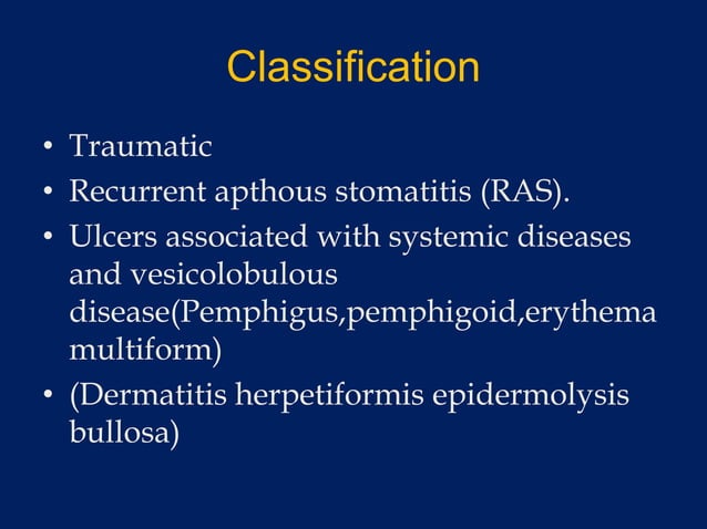 Ulcers of the oral Cavity Arshad.pptx | Ear, Nose and Throat Conditions ...
