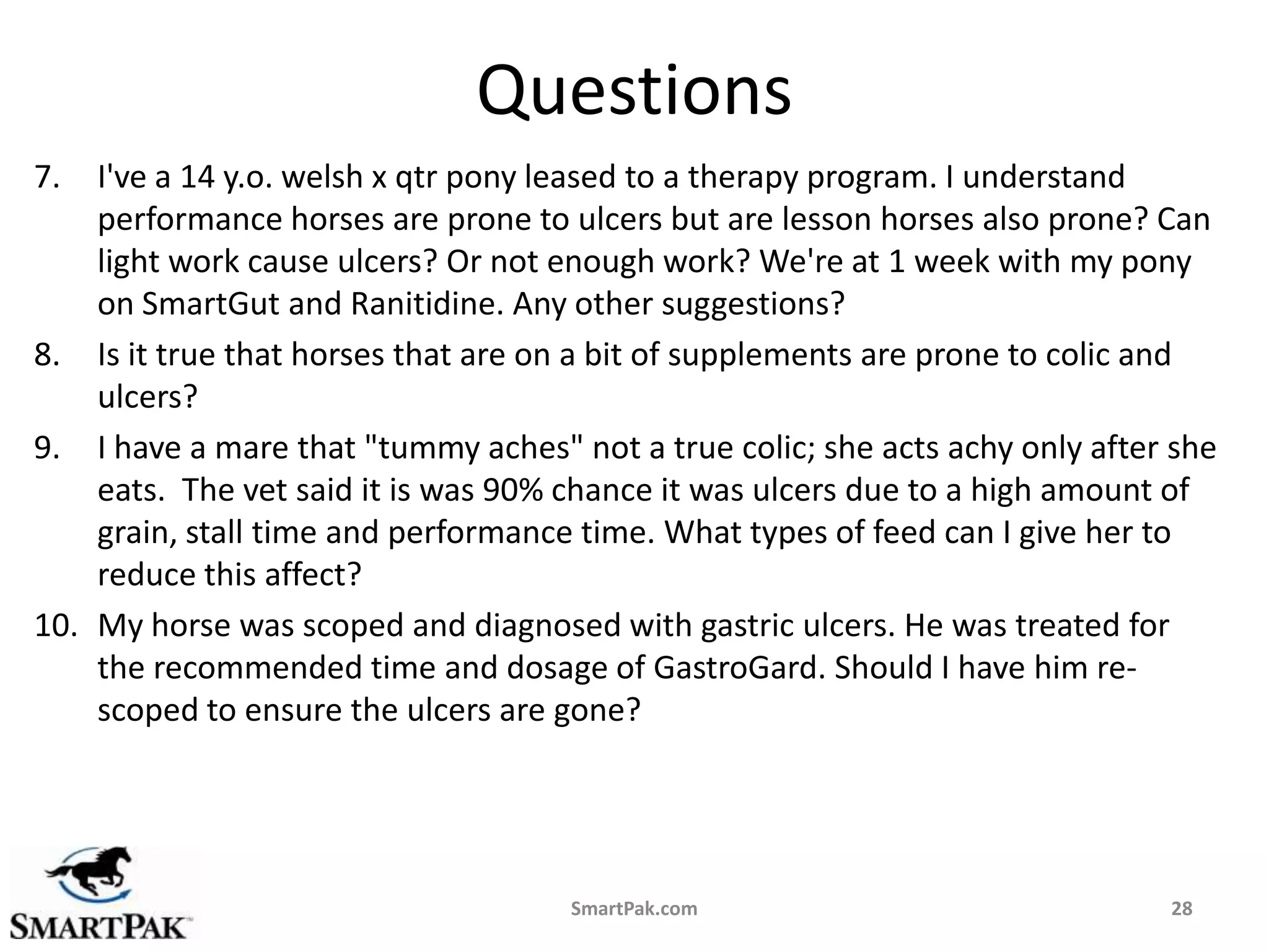 SmartPak's Understanding Equine Ulcers & Gastric Health | PPTX