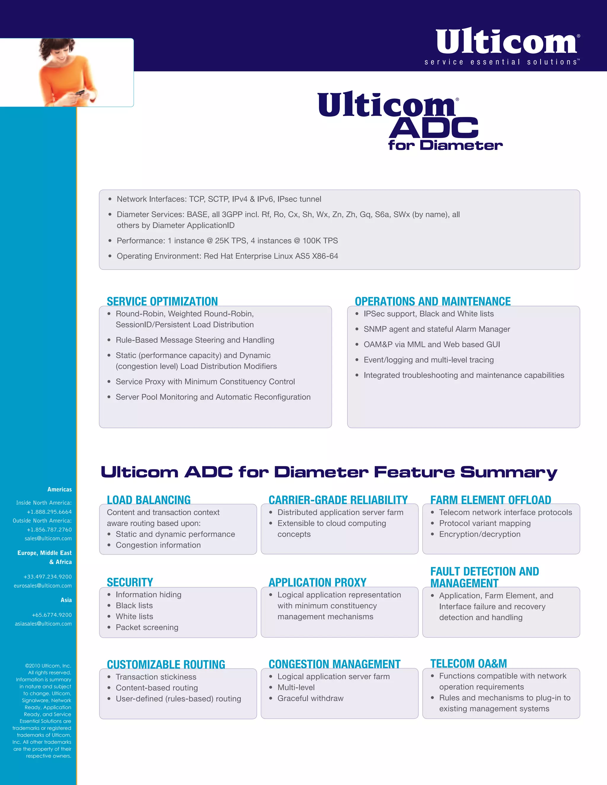 Product Data Sheet for Ulticom Telecom Products | PDF