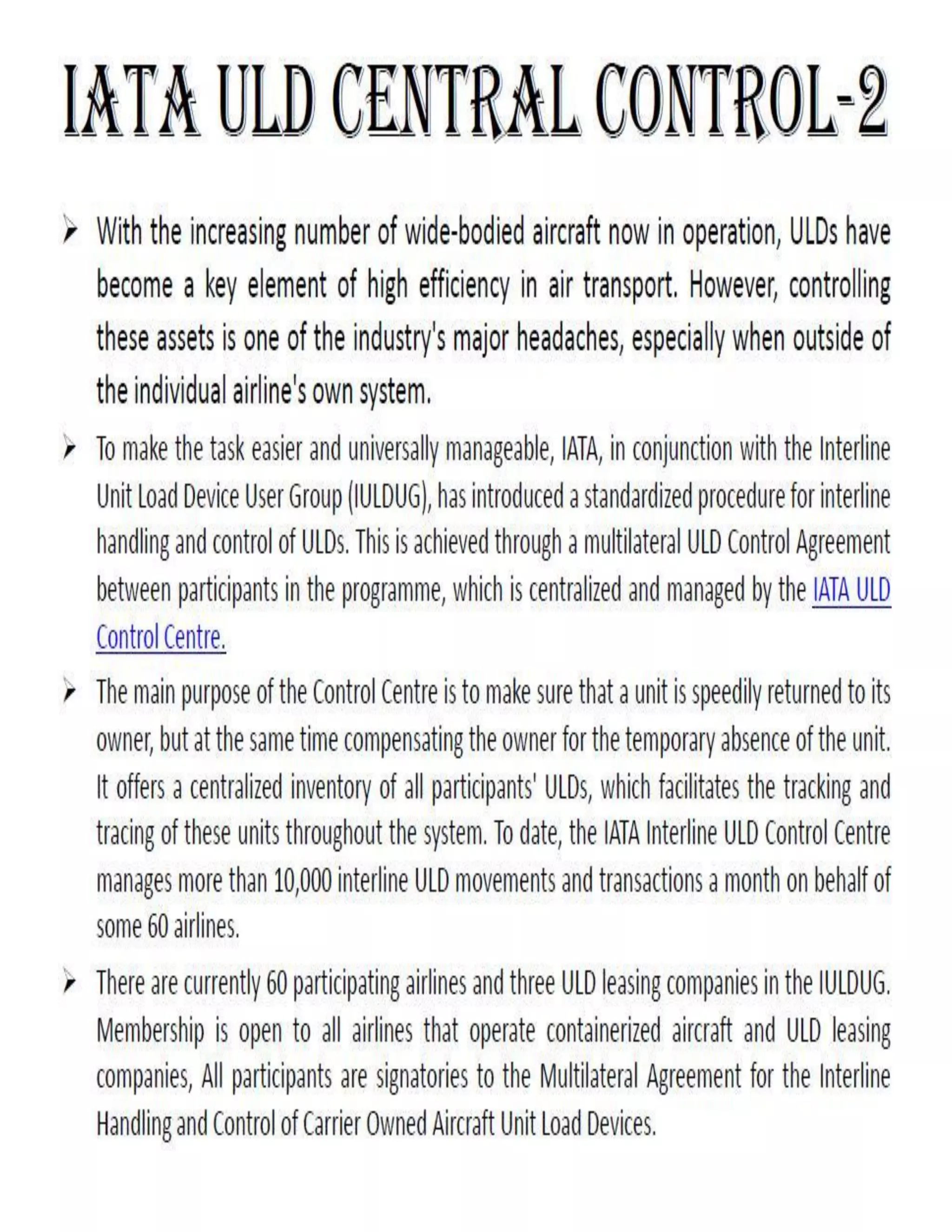 Uld control manual 2012 | PDF