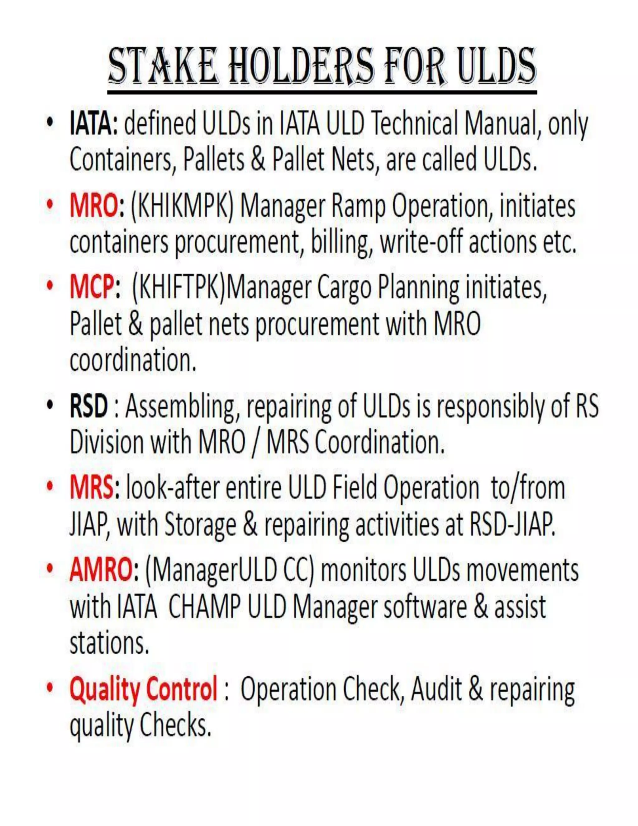 Uld control manual 2012 | PDF