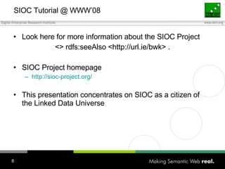 Weaving SIOC into the Web of Linked Data | PPT