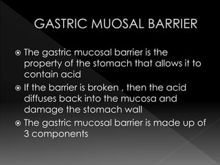 Mucosal barrier and peptic ulcer | PPTX