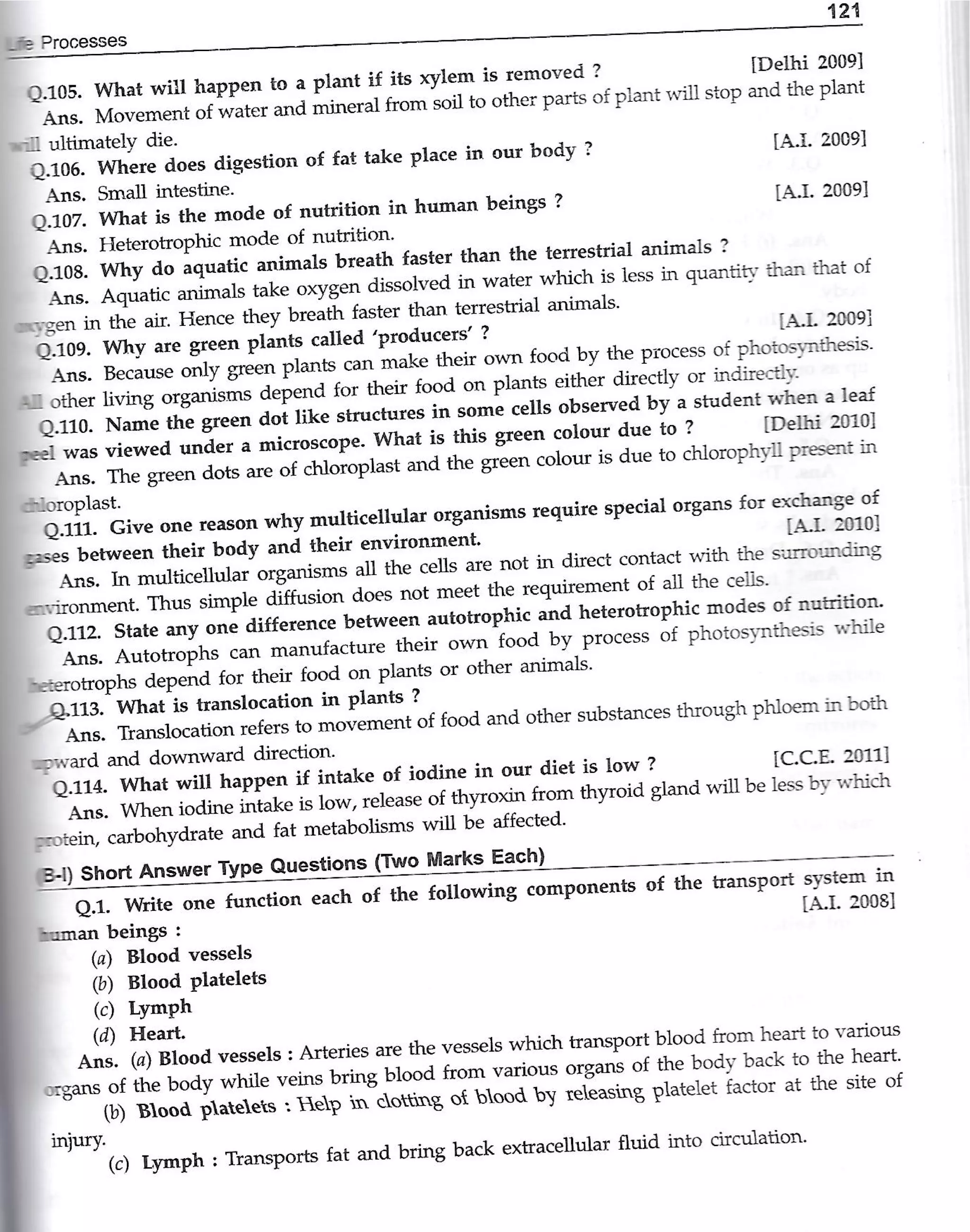 Ulike science SAMPLE PAPER (BIOLOGY)LIFE PROCESS | PDF