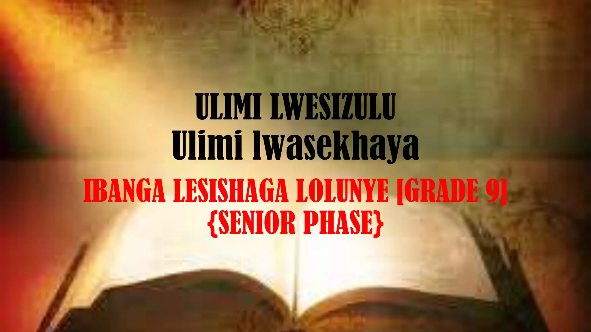 Ulimi lwesizulu ulimi lwasekhaya | PPTX