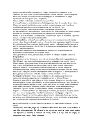Ulisses vivia na ilha de ítaca | DOCX
