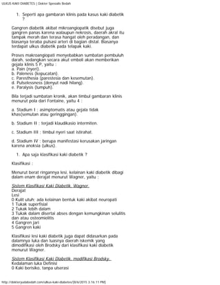 Ulkus kaki diabetes dokter spesialis bedah | PDF
