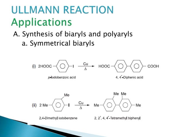 Ullmann reaction | PPTX | Chemistry | Science