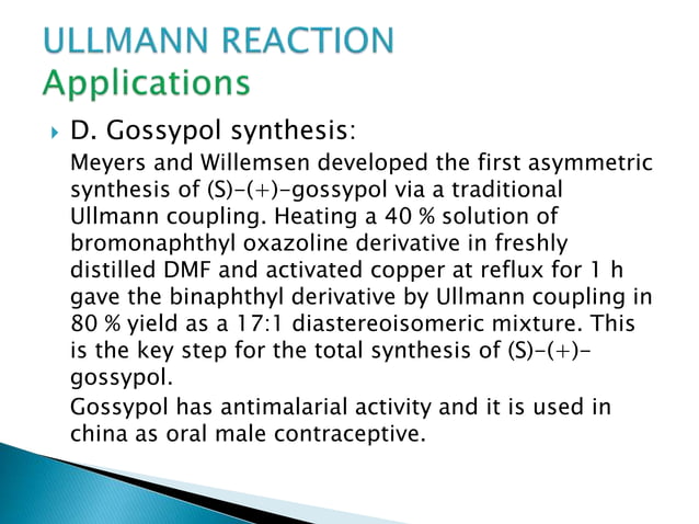 Ullmann reaction | PPTX | Chemistry | Science