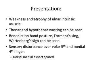 Ulnar neuropathy at wrist- Electrophysiological approache | PPTX ...