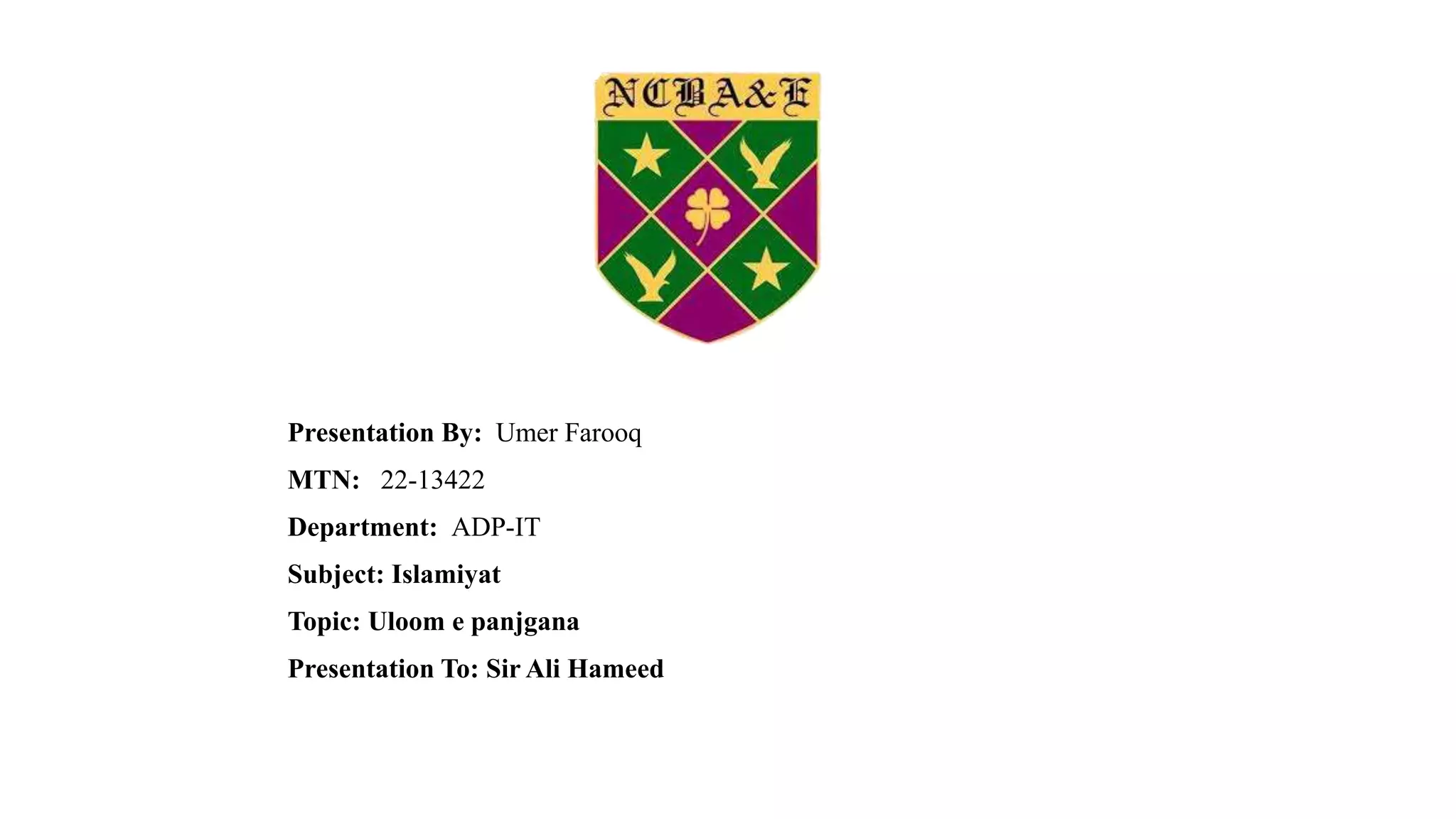 uloom e panjgana.pptx