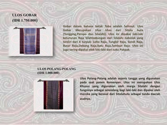 ULOS KHAS SILAHISABUNGAN PROV SUMATERA UTARA | PPTX