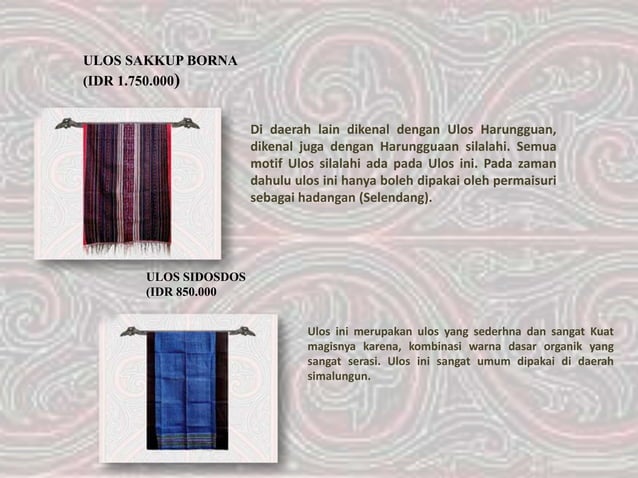 ULOS KHAS SILAHISABUNGAN PROV SUMATERA UTARA | PPTX