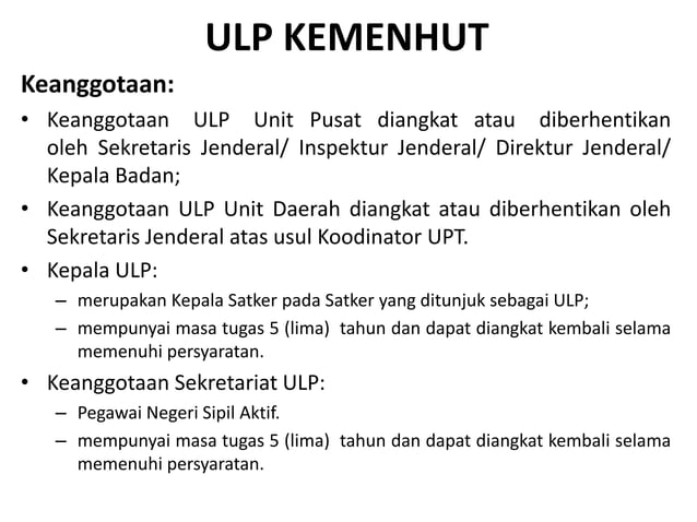 ULP pada Kementerian Kehutanan | PPT