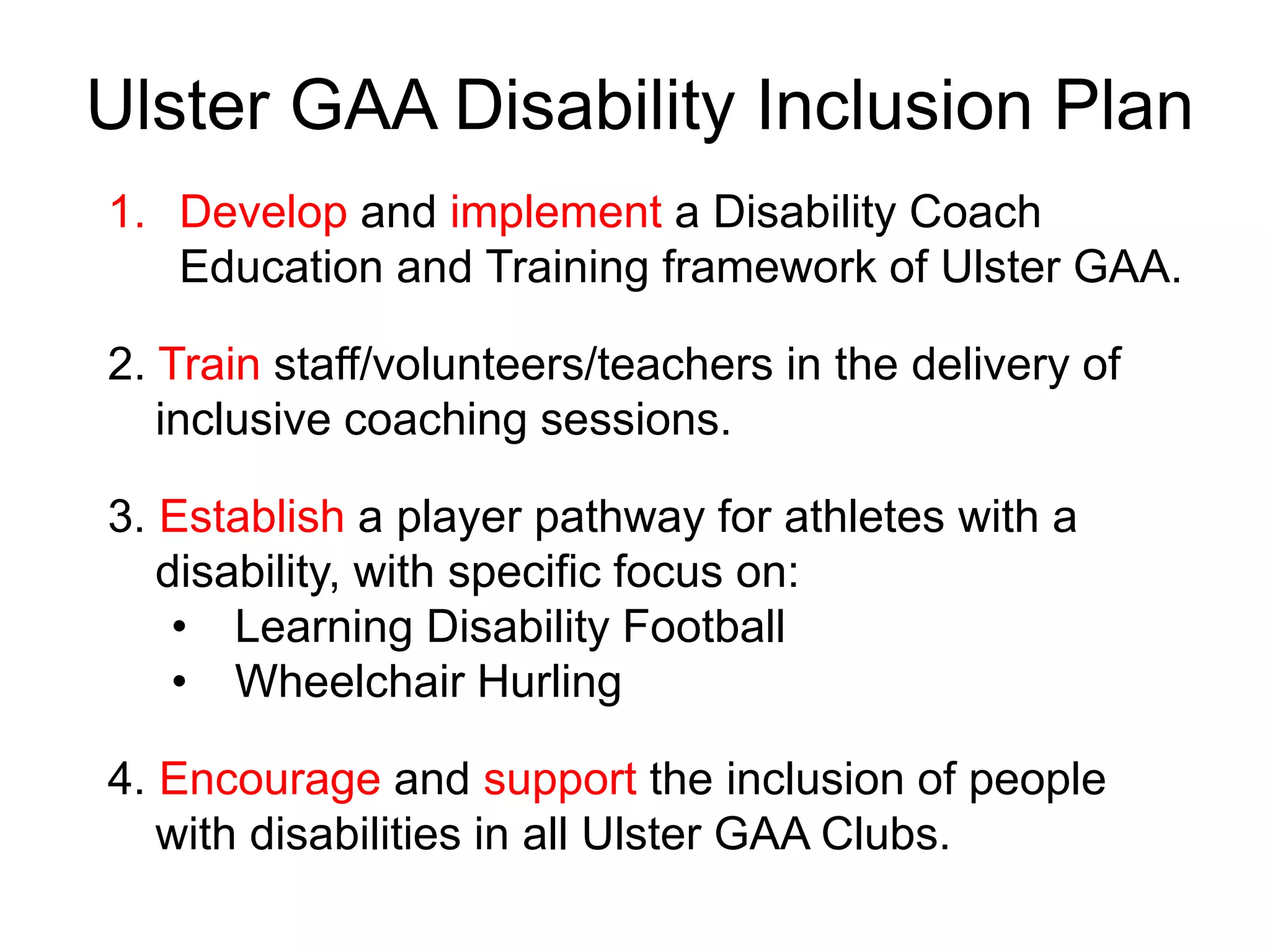 Ulster gaa disability inclusion programme presentation 11.11.13