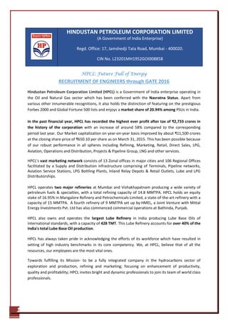 Hindustan Petroleum Corporation Limited (HPCL) Engineers Job ...