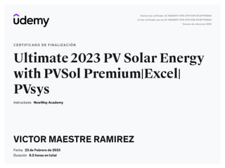 Ultimate 2023 PV Solar Energy with PVSol Premium-Excel-PVsys | PDF
