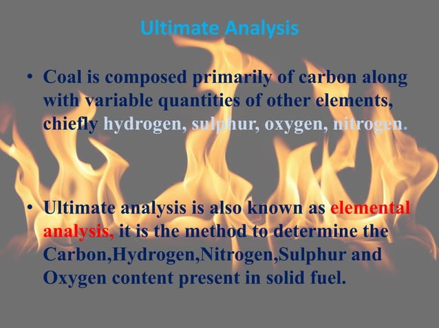 Ultimate Analysis of Coal | PPTX | Chemistry | Science