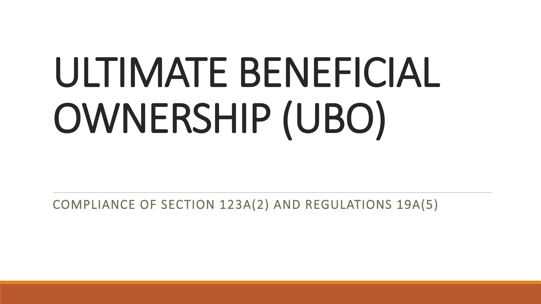 Ultimate beneficial ownership (ubo) in pakistan | PPTX