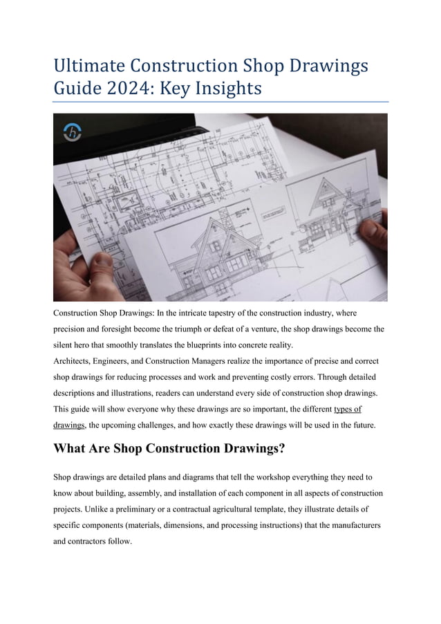 Ultimate Construction Shop Drawings Guide 2024: Key Insights | PDF